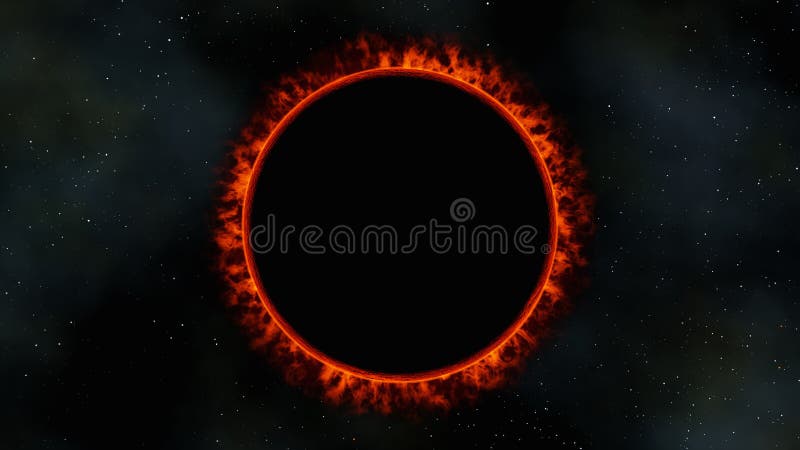 El Eclipse Del Sol Del Enano Rojo, 3d Rinde Stock de ilustración ...
