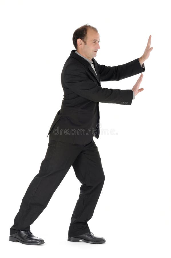 El empujar imagen de archivo. Imagen de empresario, empuje - 17293947