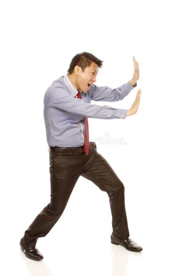 El empujar del empleado imagen de archivo. Imagen de oficina - 25428235