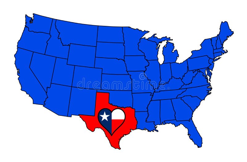 El estado de Tejas ilustración del vector. Ilustración de fronteras ...