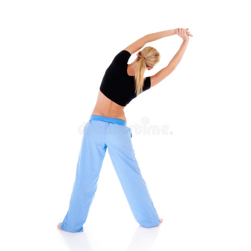 El estirar foto de archivo. Imagen de azul, instructor - 9992208