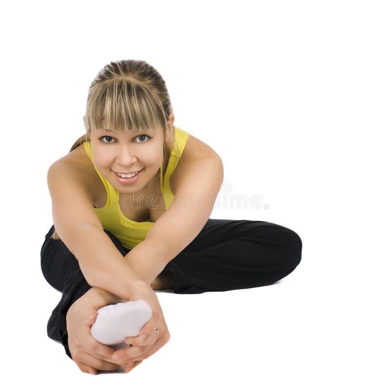 El Estirar Agradable De La Muchacha Imagen de archivo - Imagen de ...