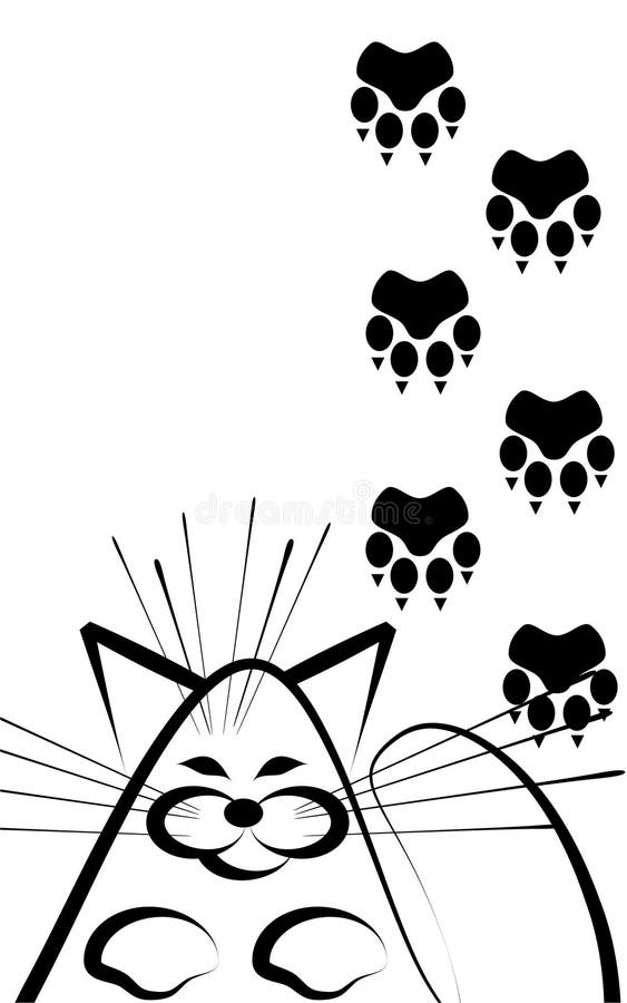 El gato y los rastros ilustración del vector. Ilustración de rastro ...