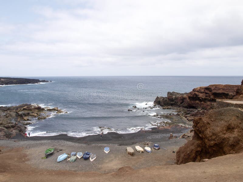 El Golfo Beach, on the Southwest Coast of Lanzarote Stock Image - Image ...