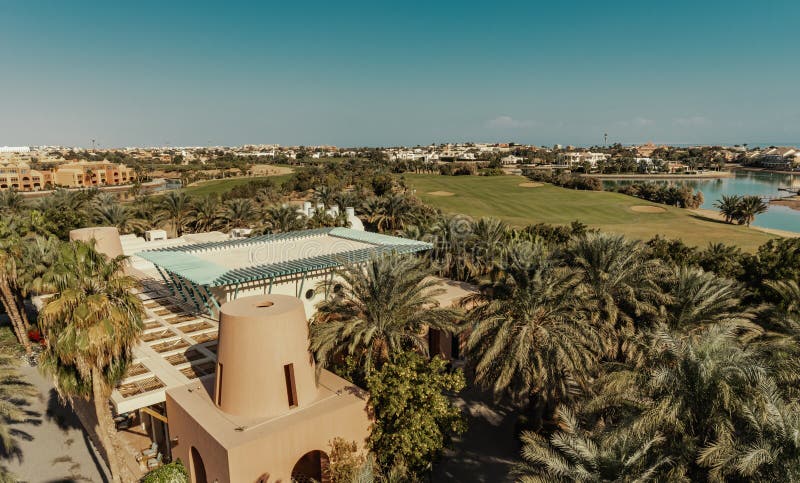 El Gouna Golf Club stock image. Image of city, oriental - 368270479