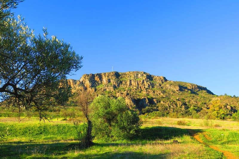 El Hacho Mountain in Sunshine Stock Image - Image of alora, beauty ...