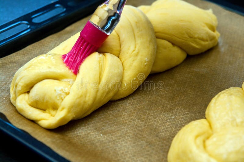 Pan Polaco, Pan Dulce Relleno De Crema De Mocha Imagen de archivo ...