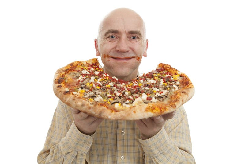 El hombre come la pizza imagen de archivo. Imagen de persona - 22065895