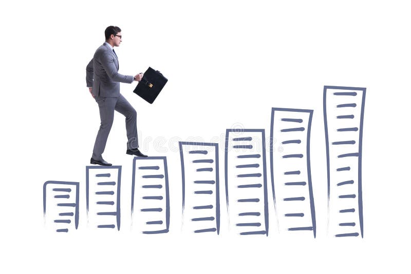 El Hombre De Negocios En Concepto Del Progreso De La Carrera Imagen de ...