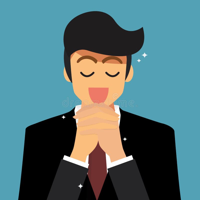 El Hombre Dobló Sus Manos Para Rogar Ilustración del Vector ...