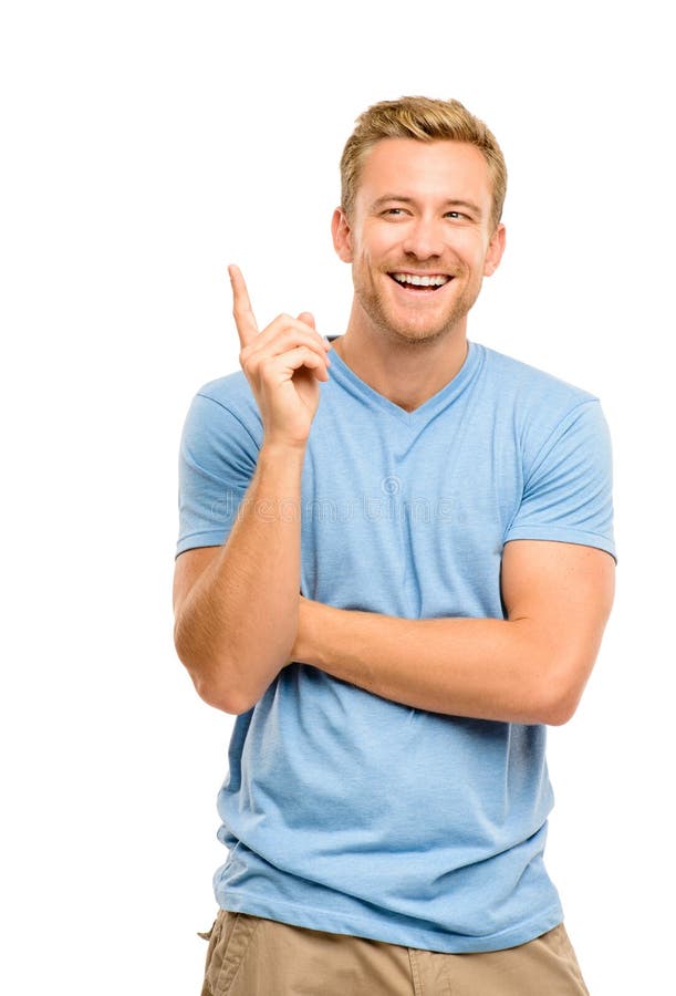 El Hombre Feliz Tiene Una Idea Imagen de archivo - Imagen de brillante ...