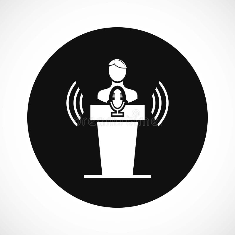 El hombre habla del podio ilustración del vector. Ilustración de icono ...