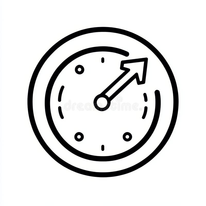 El Icono De Un Reloj Circular Con Flechas Se Presenta Sobre Un Fondo ...