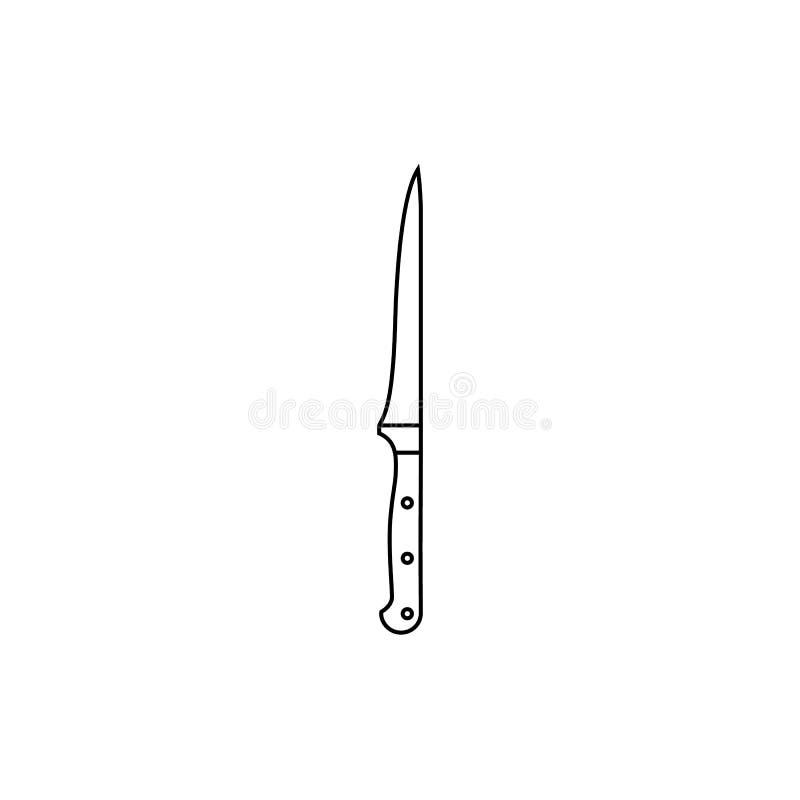 El Icono Linear Del Vector De Un Cuchillo Ilustración del Vector ...
