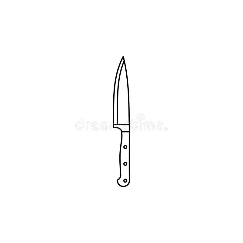 El Icono Linear Del Vector De Un Cuchillo Ilustración del Vector ...