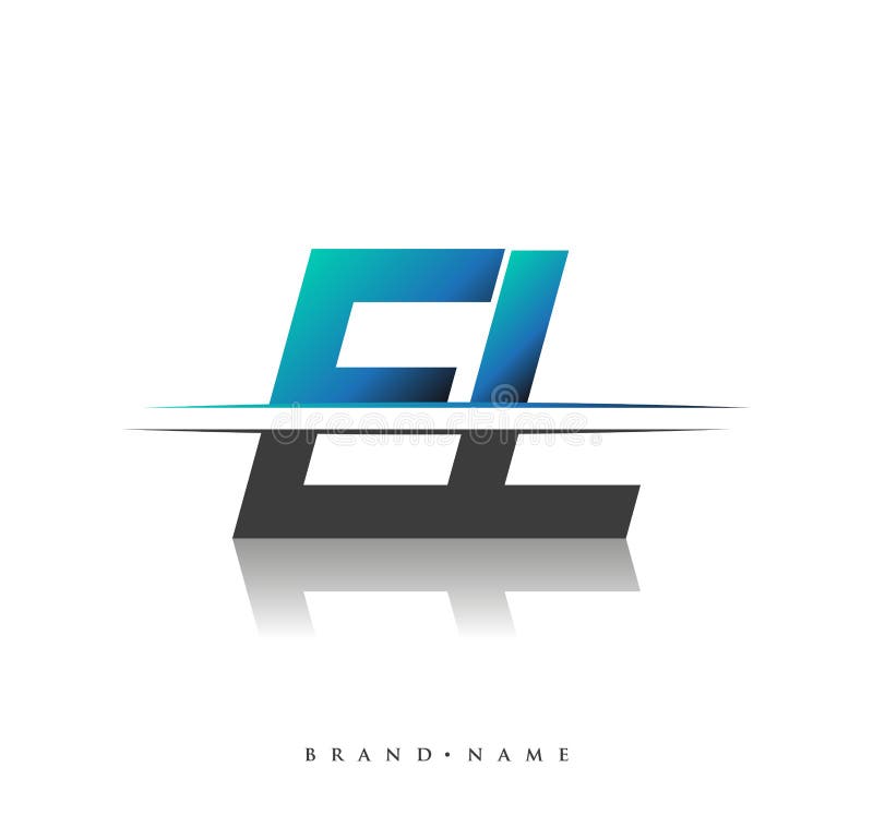 EL Initial Logo Company Name Colored Black and Blue, Simple and Modern ...