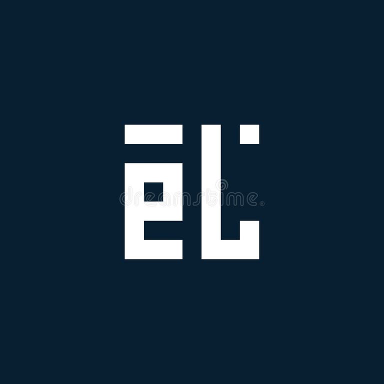 EL Initial Monogram Logo with Geometric Style Stock Illustration ...