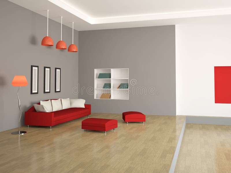 El Interior De Un Cuarto Grande Stock de ilustración - Ilustración de ...