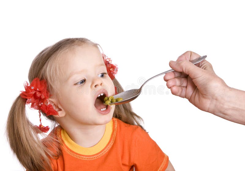 El Introducir De La Pera Del Bebé. Imagen de archivo - Imagen de ...