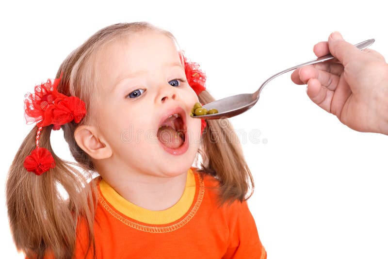 El Introducir De La Pera Del Bebé. Foto de archivo - Imagen de humano ...