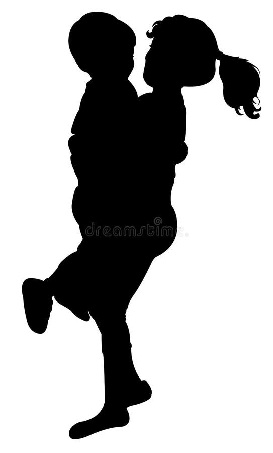 Silueta De Los Hermanos Del Vector Ilustración del Vector - Ilustración ...