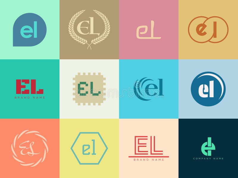 EL Logo Company Template. Letter E and L Logotype Stock Vector ...