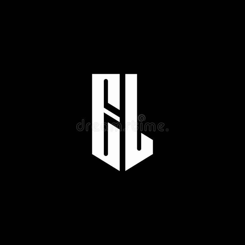 EL Logo Monogram with Emblem Style Isolated on Black Background Stock ...
