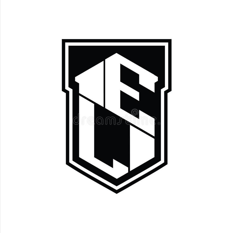 EL Logo Monogram Hexagon Geometric Up and Down Inside Shield Isolated Style Design Template ...
