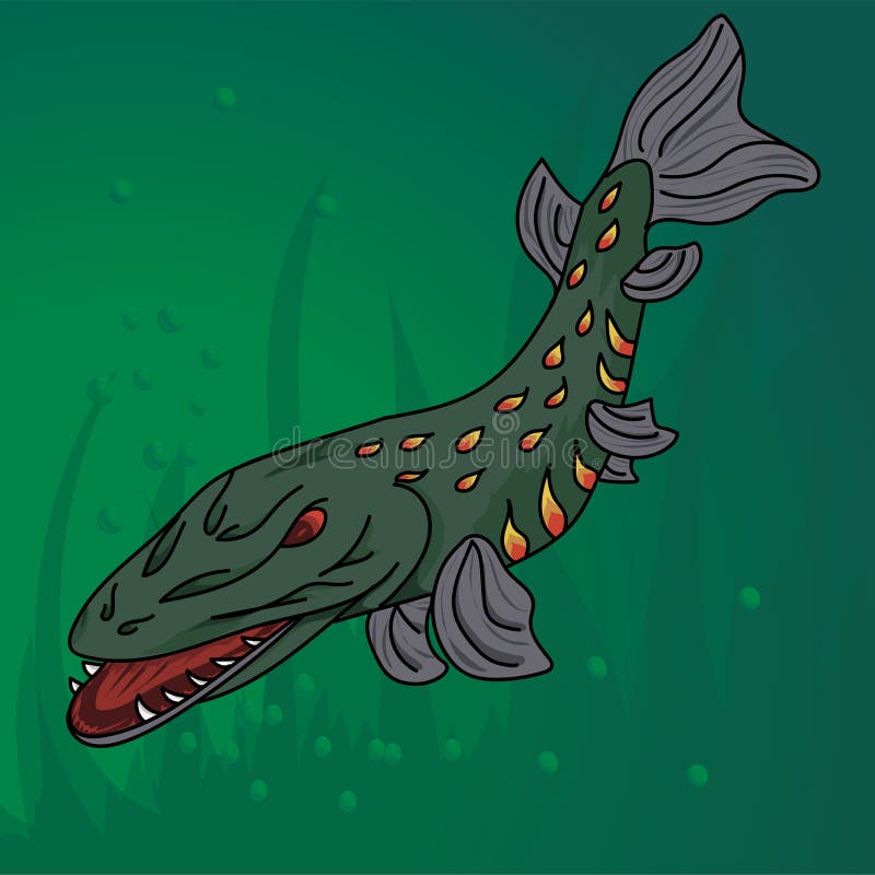 El Lucio Estilizado Consigue Listo Para Atacar Stock de ilustración ...