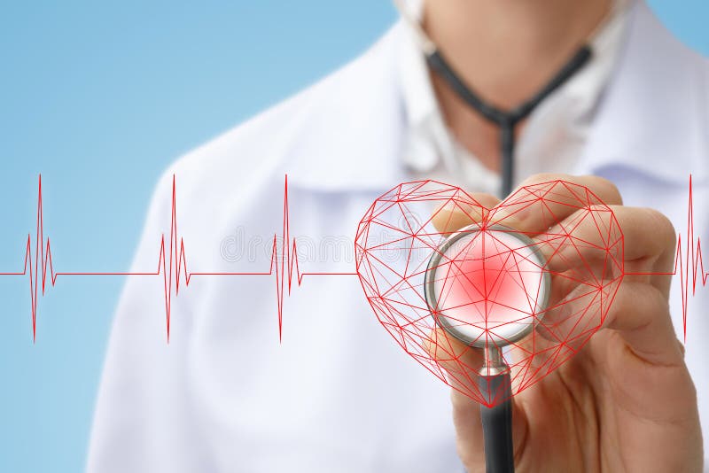 El Cardiólogo Del Médico Muestra Un Corazón Humano Foto de archivo ...