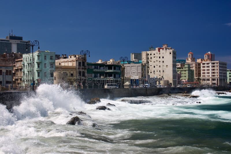 El Malecon stock image. Image of quay, splash, cuba, weather - 22982565