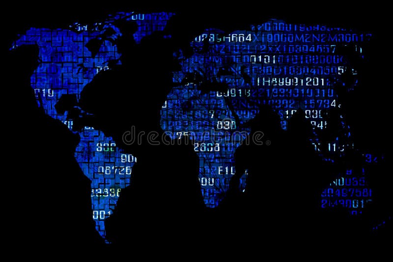 El Mapa Del Mundo Digital De La Tierra Ahora Stock de ilustración ...