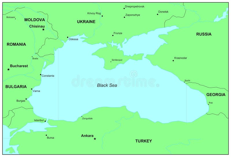 Mapa De Los Países Del Mar Negro Ilustración del Vector - Ilustración ...