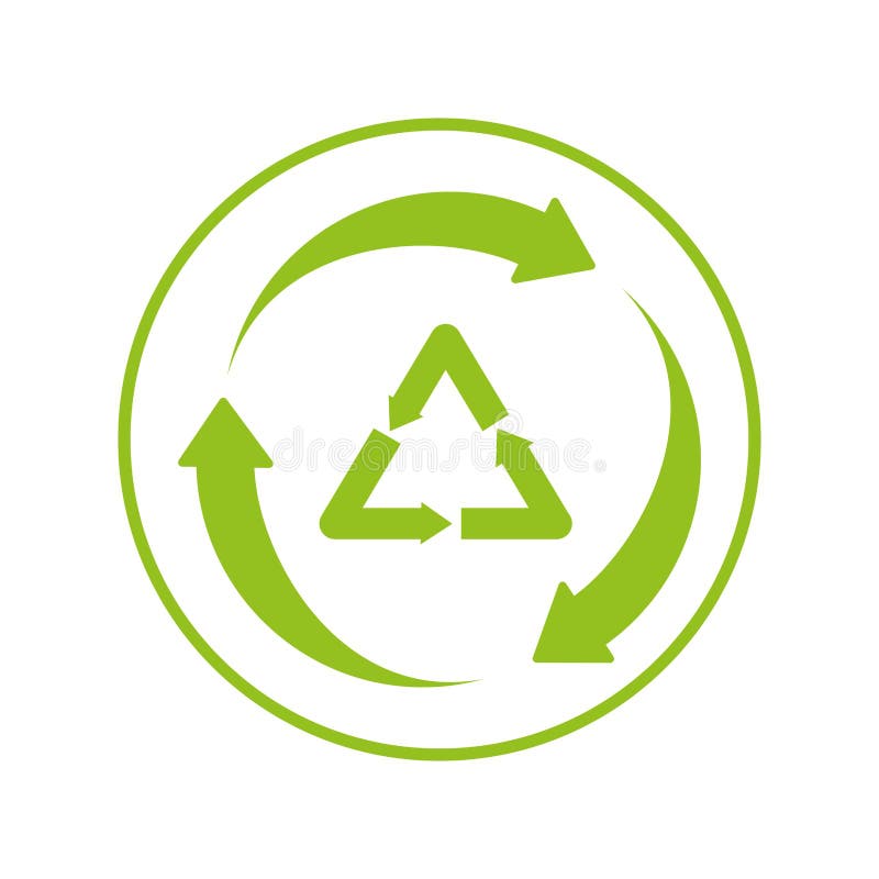 El Marco Circular Verde Con Recicla El Logotipo Ilustración del Vector ...