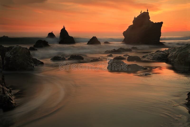 El Matador Beach II stock image. Image of ocean, clouds - 8163329