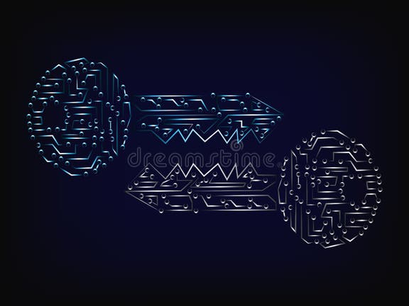 El Microchip Cibernético a Juego Cierra Vector Ilustración del Vector ...