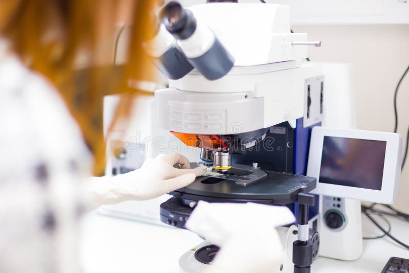 El Microscoping Profesional Del Cuidado De Helth Foto de archivo ...