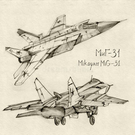El Mikoyan MiG-31 stock de ilustración. Ilustración de arte - 19550149
