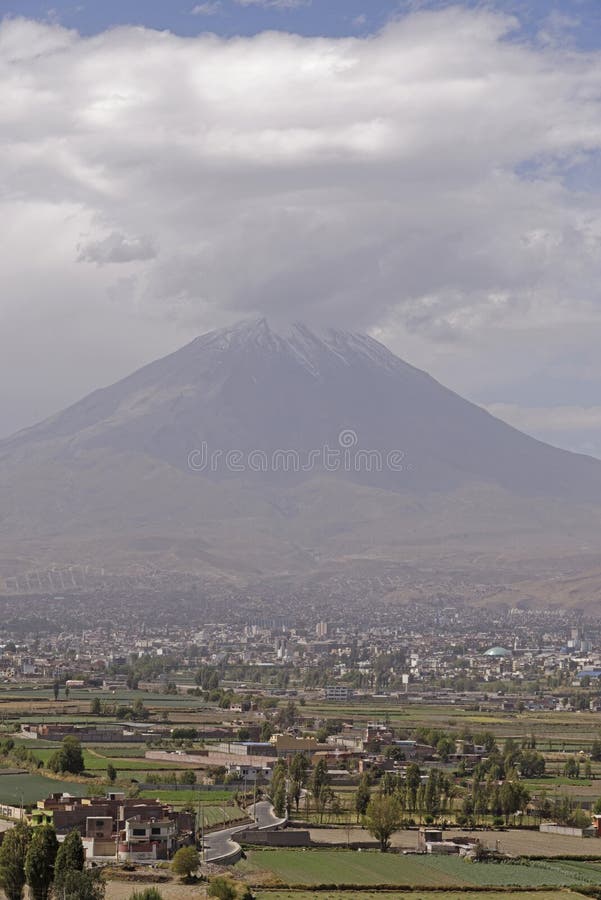 Misty Volcano at Arequipa, Peru Stock Image - Image of peruvian ...