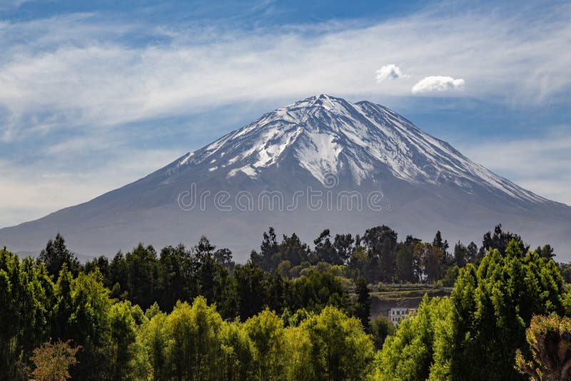 El Misti Volcano in Arequipa, Peru Stock Photo - Image of misty ...