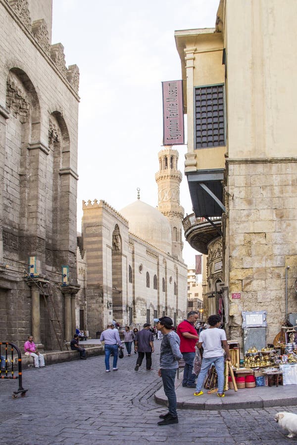 El Moez Street in Old Cairo in Cairo Editorial Stock Image - Image of ...