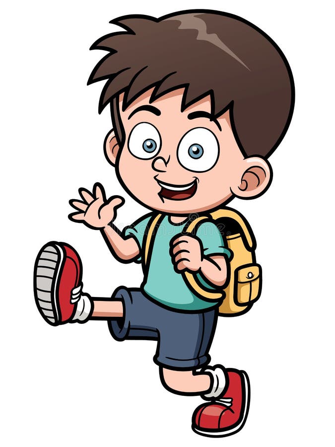 El Muchacho Va a La Escuela Ilustración del Vector - Ilustración de ...