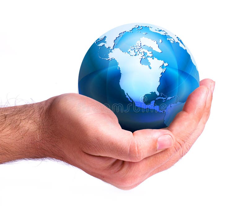 El mundo en su mano stock de ilustración. Ilustración de aislado - 14275809