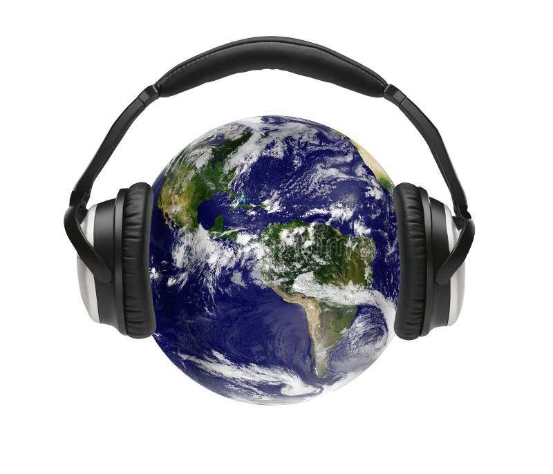 El mundo está escuchando stock de ilustración. Ilustración de digital ...