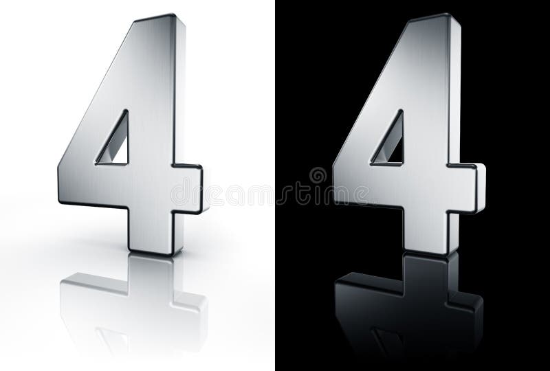 El Número 4 En El Suelo Blanco Y Negro Stock de ilustración ...