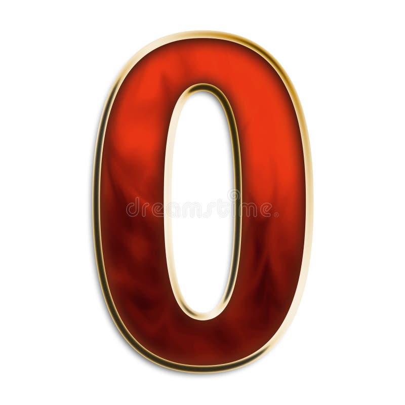 El Número Pone a Cero Adentro Rojo Ardiente Stock de ilustración ...
