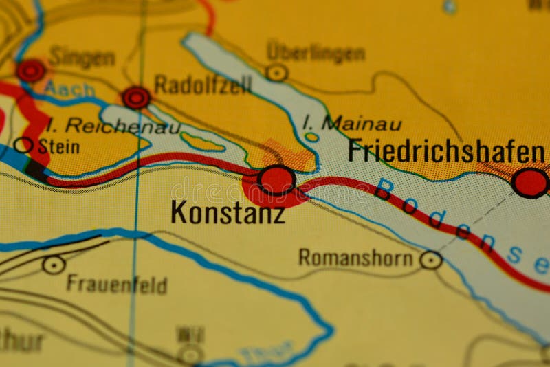 El Nombre CONSTANZA De La Ciudad En El Mapa Imagen de archivo - Imagen ...
