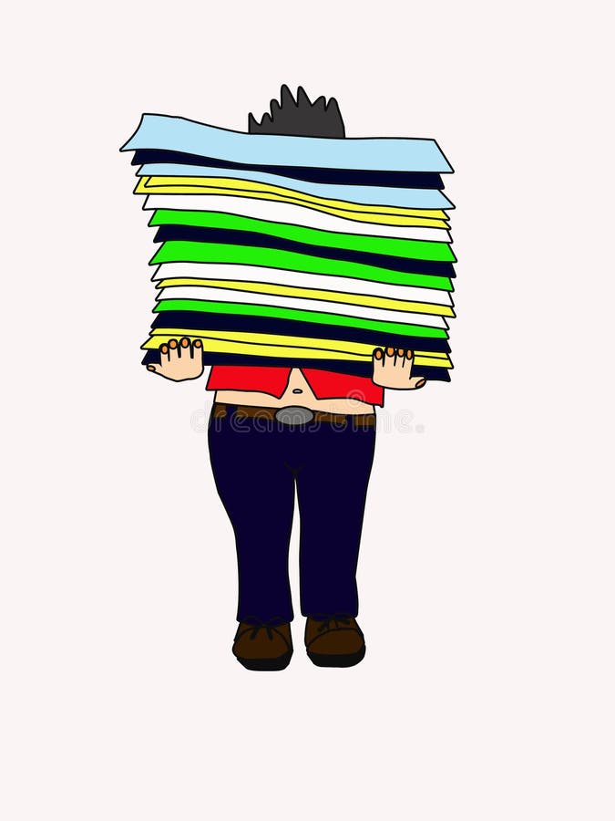 El Ocuparse De Demasiados Documentos Stock de ilustración - Ilustración ...