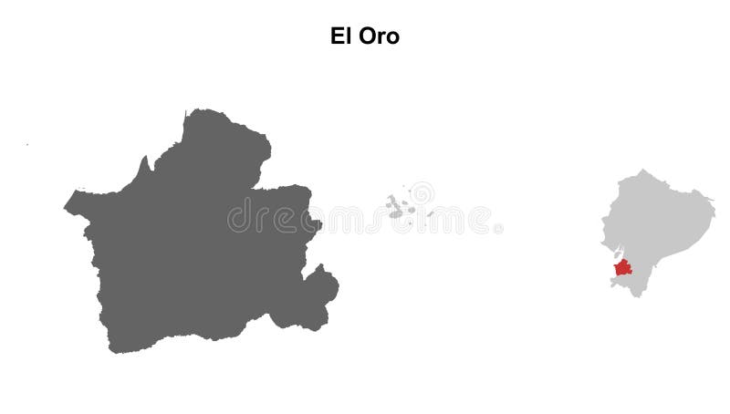 El Oro outline map stock illustration. Illustration of vector - 378857723