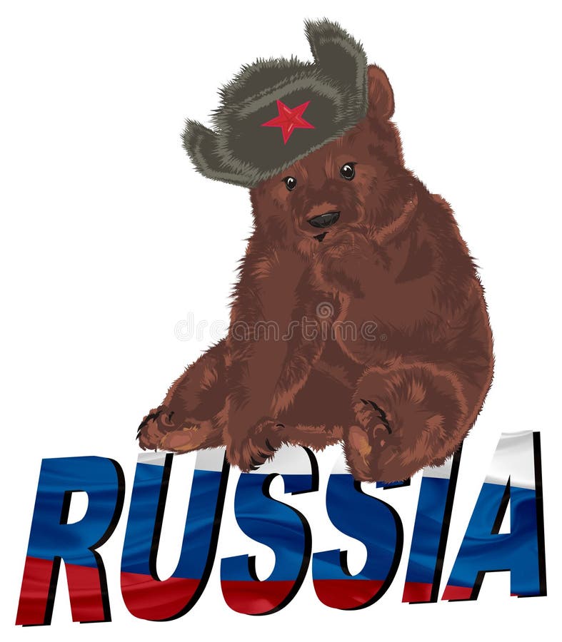 El oso vive en Rusia stock de ilustración. Ilustración de cartas ...
